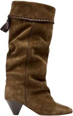Isabel Marant Bottes Elita drap&eacute;es en cuir de veau velours