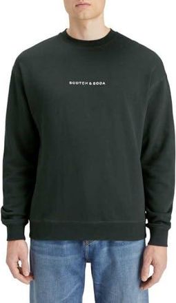 Scotch & Soda Sweat-Shirt pour Homme avec Logo sur Le Devant, Vert Canard, S