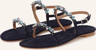 Via Mercanti Viamercanti Sandalen Mit Schmucksteinbesatz blau
