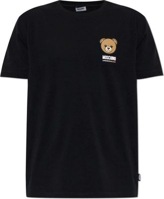 Moschino Homme, Tops, Noir, Taille: M Logo T-Shirt