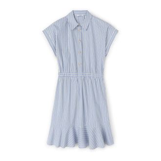 Motivi Gestreiftes Baumwoll-Hemdblusenkleid - - Dresses - Damen - Blau - XS