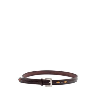 Orciani Schmaler G&uuml;rtel mit geometrischen Eins&auml;tzen - - Accessories - Herren - Braun - 115 CM