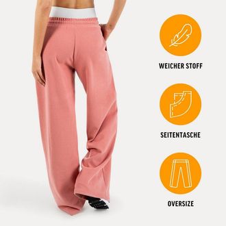 Smilodox Jogginghose Yelin, Trainingshose Oversized Fit, Wide-Leg, Gym & Freizeit Elastischer Bund, Kordelzug, Weites Bein, Dezentes Logo