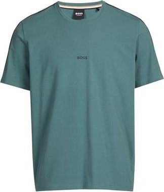 HUGO BOSS T-shirt droit &agrave; col rond en coton m&eacute;lang&eacute;