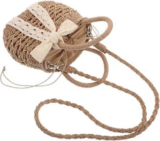 Garneck Sac Seau Paille Femme L&eacute;ger et Spacieux Sac Bandouli&egrave;re Tiss&eacute; Main Fourre-tout Boh&egrave;me pour Plage et Sorties Estivales