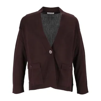 KANGRA Femme, Pulls, Brun, Taille: 42 FR Giacca tasche color block arrotondato