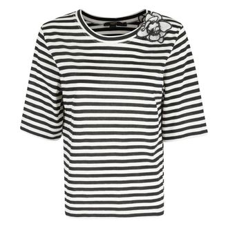 Seventy Femme, Tops, Noir, Taille: 38 FR Barchetta Fiore T-Shirt