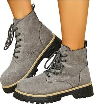 Generic Bottines de marche pour femme - L&eacute;g&egrave;res et antid&eacute;rapantes - Chaussures de trekking &agrave; lacets - Style d&eacute;contract&eacute; - Vintage - Combat militaire, a04, 48 