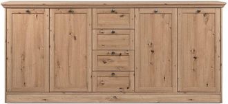 Calicosy Calicosy - Buffet 4 portes et 4 tiroirs avec poign&eacute;es en m&eacute;tal L200 cm - timber