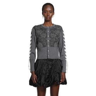 Renli Su Floral Lace Wool Cardigan