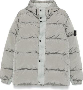 Stone Island Gef&uuml;tterte Jacke mit Kompass-Patch - Grau