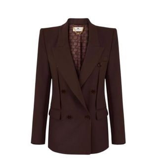 Elisabetta Franchi Leichte Cr&ecirc;pe-Jacke - - Jackets - Damen - Braun - 2XL