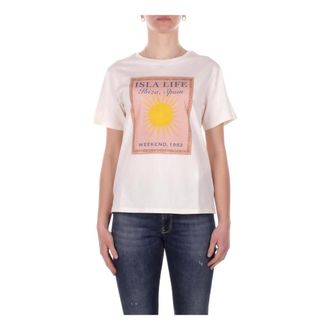 Max Mara Front Logo T-Shirt - - Tops - Damen - Beige - XS