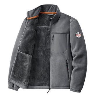 Generic Veste polaire d&eacute;contract&eacute;e ample pour homme, automne et hiver, polaire, veste daffaires d&eacute;contract&eacute;e, ample, confortable, tendance