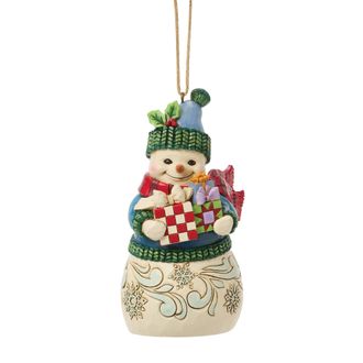 Enesco Jim Shore Heartwood Creek Schneemann mit h&auml;ngendem Ornament, 11,4 cm, Mehrfarbig