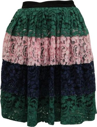 Msgm jupe courte à rayures - Vert