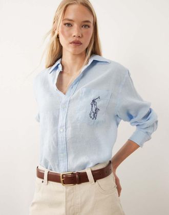 Polo Ralph Lauren Chemise de sport en lin - Bleu