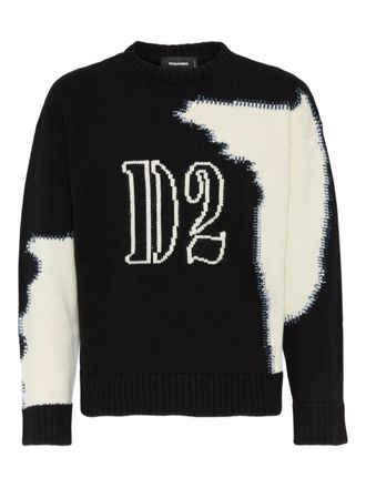 Dsquared2 pull à détails intarsia - Noir