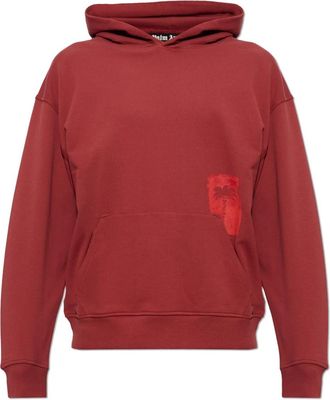 Palm Angels Baumwoll-Sweatshirt mit Print - - Sweatshirts & Hoodies - Herren - Rot - XL
