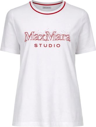 Max Mara Femme, Tops, Blanc, Taille: 40 FR T-shirt Logo