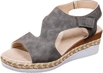 Generic Sandales Femme &eacute;t&eacute; Confortable Orthop&eacute;dique Bout Ouvert Chaussures Antid&eacute;rapant Respirantes Casual Sandales de Plage Leger Boho Platform Sandals, Mode