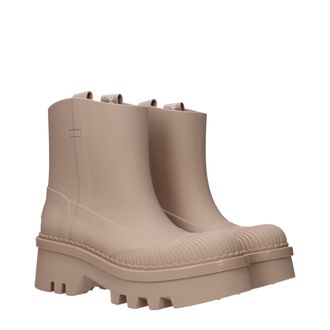 Chlo&eacute; Womens Pink Cotton Ankle Boots