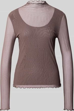 Zero Semitransparentes Longsleeve mit Stehkragen