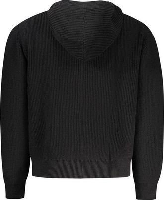 Guess Strickpullover Schwarzer Herren-Cardigan aus Bio-Baumwolle mit Kapuze & Taschen