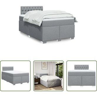 vidaXL vidaXL Taschenfedern - Boxspringbett mit Matratze Hellgrau 120x200 cm Stoff