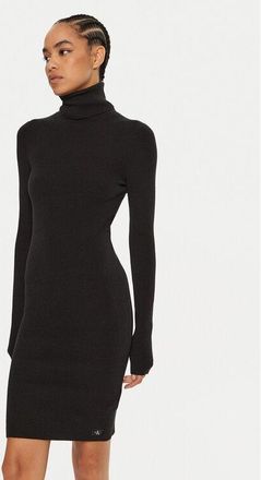 Calvin Klein Jeans Strickkleid J20J224150 Schwarz Slim Fit