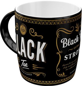 Nostalgic Art Retro Teetasse, 330 ml, Black Tea - Geschenk-Idee für Tee-Liebhaber, Keramik-Tasse für Tee, Vintage Design