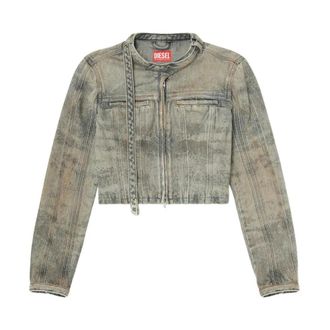 Diesel Cropped Jeansjacke - - Jackets - Damen - Grau - M