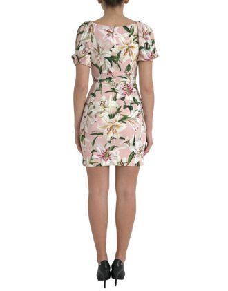 Dolce & Gabbana Lily Print Viscose Dress - Pink