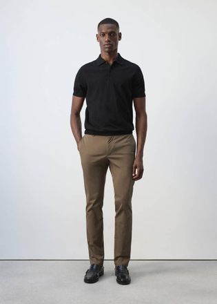 Mango Pantalon Barna slim-fit en serg&eacute; marron - Homme - 38 - MANGO MAN