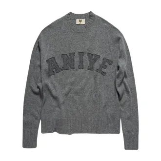 Aniye By Pull &agrave; manches longues en m&eacute;lange laine et cachemire avec logo brod&eacute;. - Femme - Pulls - Gris - Taille: 36 FR