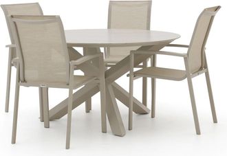 Bellagio la vita attrattiva Forza Centallo/Lodola &oslash; 130 cm Gartenm&ouml;bel-Set 5-teilig stapelbar