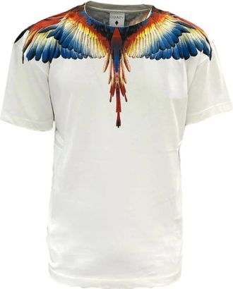 Marcelo Burlon Homme, Tops, Blanc, Taille: 2XL T-Chemises