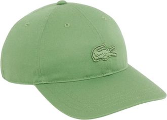 Lacoste Homme, Accessoires, Vert, Taille: ONE Size Casquette Badge en Serg&eacute; de Coton