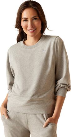 Ariat Womens Memento Sweatshirt Long Sleeve in Heather Grey, Size X-Small, by Ariat