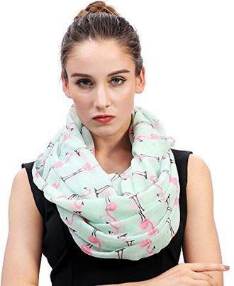 Lina & Lily écharpe tube imprimé flamant (Turquoise)