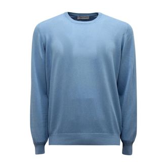 Gran Sasso Maglione Cotton Sweater - - Knitwear - Herren - Blau - XL