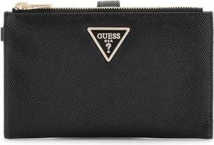 Guess Laurel II Double Zip Organizer Wallet, Portefeuille Organiseur Femmes, Noir, Taille Unique
