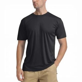 Generic T-shirts à séchage rapide pour homme - T-shirt de sport de course à pied, t-shirt dété à manches courtes, haut de couleur unie, t-shirt dentraînement 