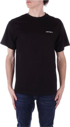 Carhartt Work in Progress Homme, Tops, Noir, Taille: S T-shirt Noir Logo Avant