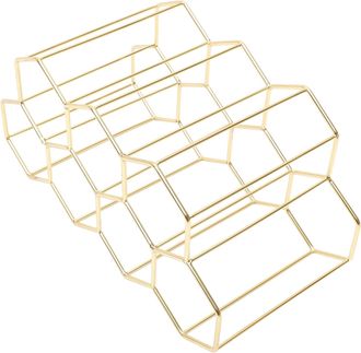 Valiclud Eisen Weinflaschenhalter Skandinavischer Stil Goldfarben Robust Dekorativer Flaschenst&auml;nder F&uuml;r K&uuml;che Bar Wohnzimmer Tisch Weinregal Organizer