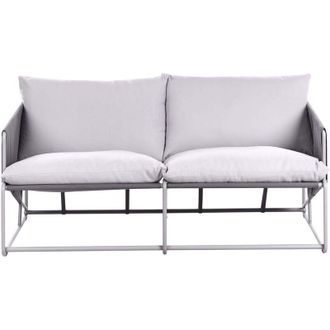 Beliani Gartensofa 2-Sitzer PONTE Metall Grau