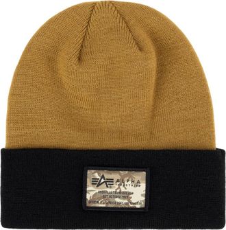 Alpha Industries Herren Crew C Label Beanie, Khaki, One Size