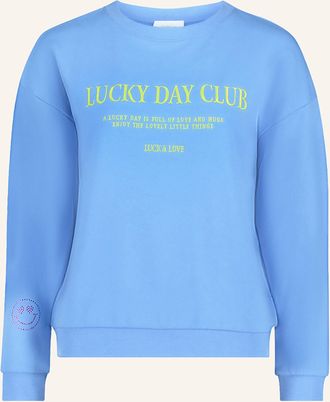 Cartoon Cartoon Sweatshirt Mit Schmucksteinen blau