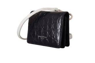 Dolce & Gabbana Mens Blue White Caiman Leather Strap Card Holder Wallet