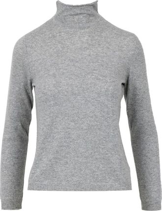Gran Sasso Femme, Pulls, Gris, Taille: 42 FR Pull &agrave; Col Montant Simili